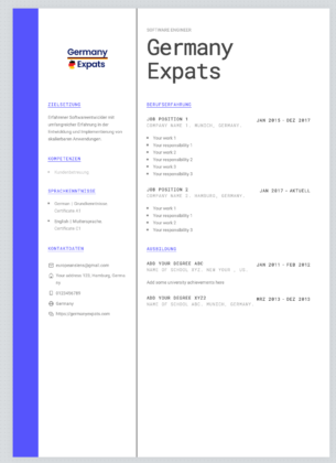 9 German CV Samples - New Resume Templates 2025