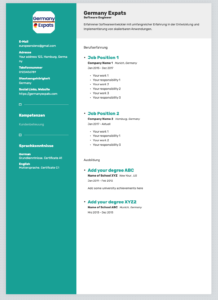 9 German CV Samples - New Resume Templates 2025
